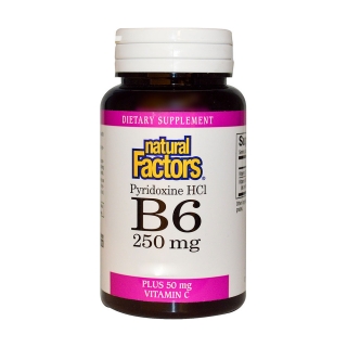 Natural Factors B6 Plus Vitamin C(250毫克 210片)(B6 Pyridoxine HCl) _说明书 ...