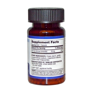 Twinlab Iron Caps(18毫克 90粒)(Iron Caps) _说明书_作用_效果_价格_方舟健客网上药店