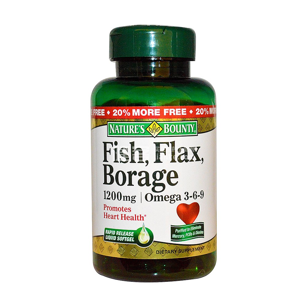 Natures Bounty Fish Flax Borage(1200毫克 30粒)(Fish Flax Borage) _说明书_作用 ...