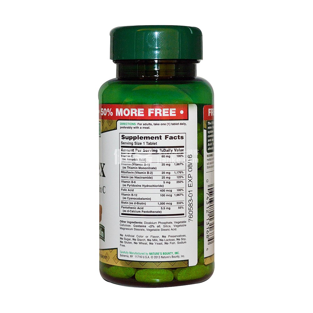 Natures Bounty Super B-Complex(100片)(Super B-Complex) _说明书_作用_效果_价格_方舟健客网