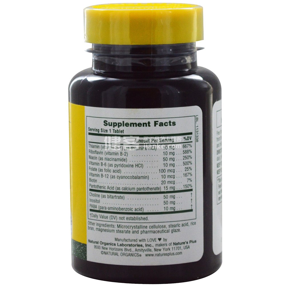 Natures Plus B-Complex with Rice Bran 110片(B-Complex with Rice Bran ...