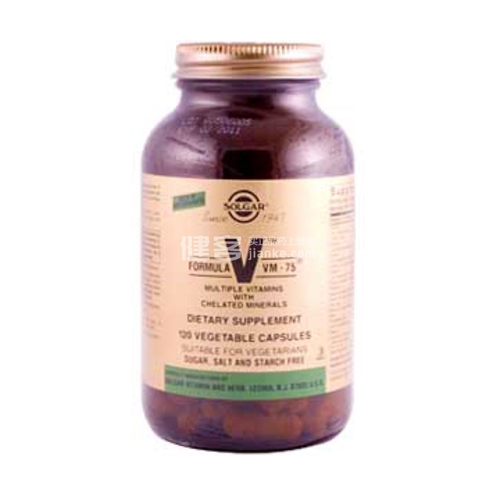 Solgar Formula V VM-75胶囊(60粒)(Formula V VM-75胶囊) _说明书_作用_效果_价格_方舟健客网上药店
