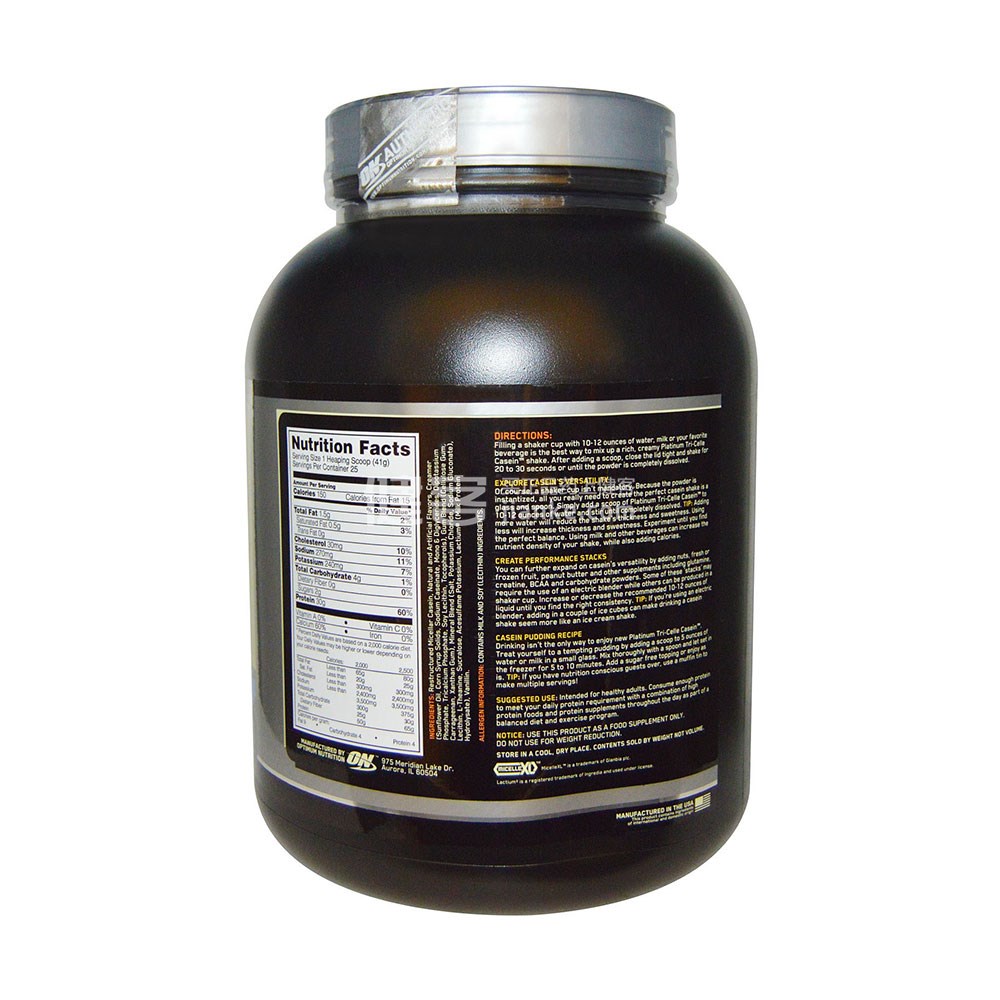 Optimum Nutrition Tri-Celle 酪蛋白粉(香草味 803克)(Tri-Celle 酪蛋白粉) _说明书_作用_效果 ...