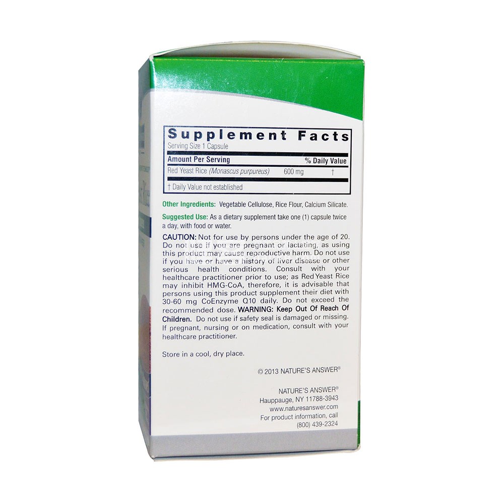 Nature's Answer Red Yeast Rice(160粒)(Red Yeast Rice) _说明书_作用_效果_价格_方舟健客网上药店