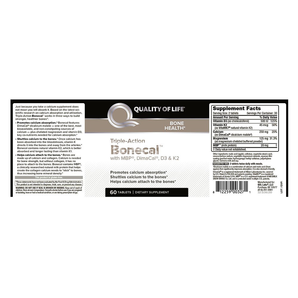 Quality of Life Triple-Action BoneCal(150片装)(Triple-Action BoneCal) _说明 ...