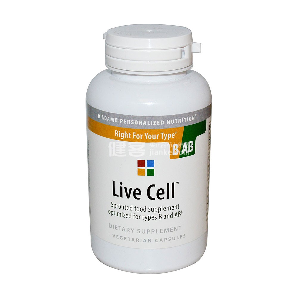 D'adamo Live Cell Veggie Caps(B/AB血型 150粒)(Live Cell Veggie Caps) _说明书 ...