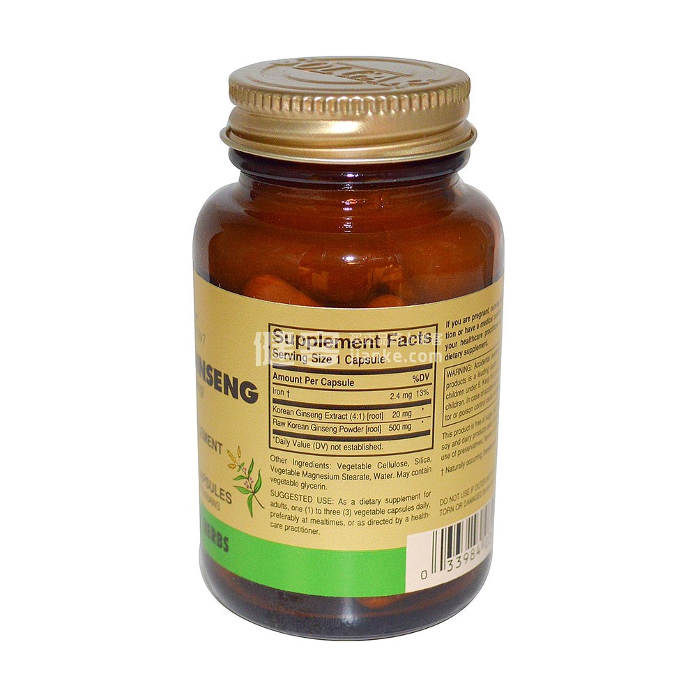 Solgar Korean Ginseng(100粒)(Korean Ginseng) _说明书_作用_效果_价格_方舟健客网上药店