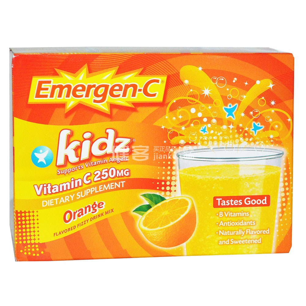 Alacer Emergen-C 儿童补充剂(橘子味 30包)(Emergen-C 儿童补充剂) _说明书_作用_效果_价格_方舟健客网上药店