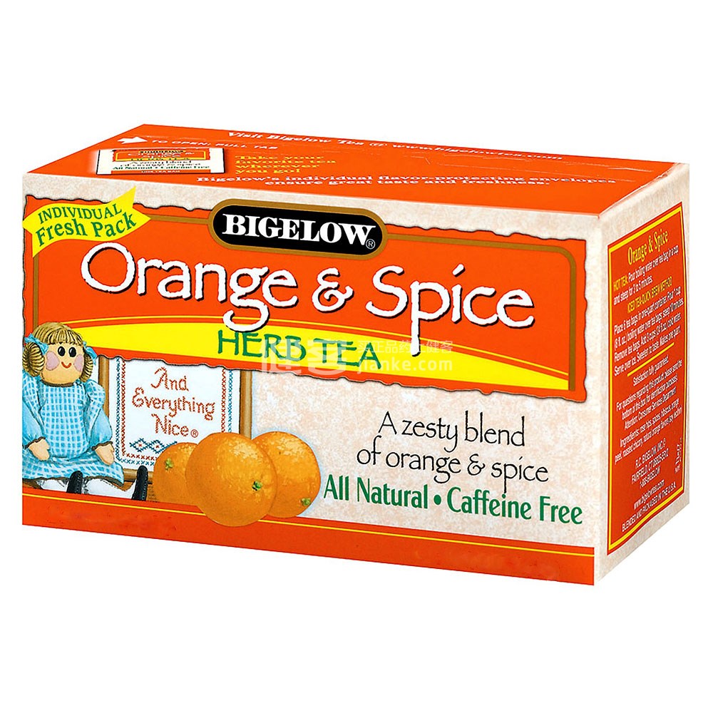 Bigelow Orange Spice Herb Tea(30包)(Orange Spice Herb Tea) _说明书_作用_效果_价格 ...
