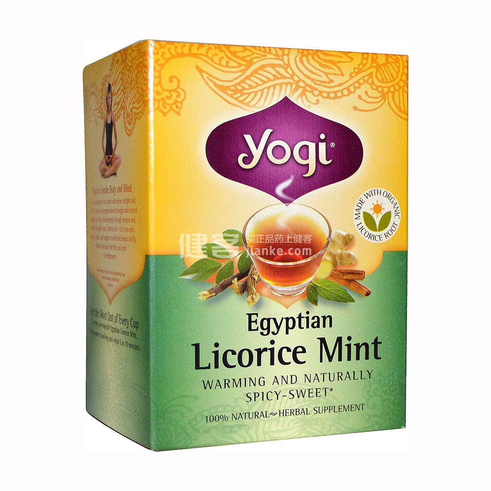 Yogi Tea Egyptian Licrice Mint(不含咖啡因 16包)(Egyptian Licrice Mint) _说明书 ...