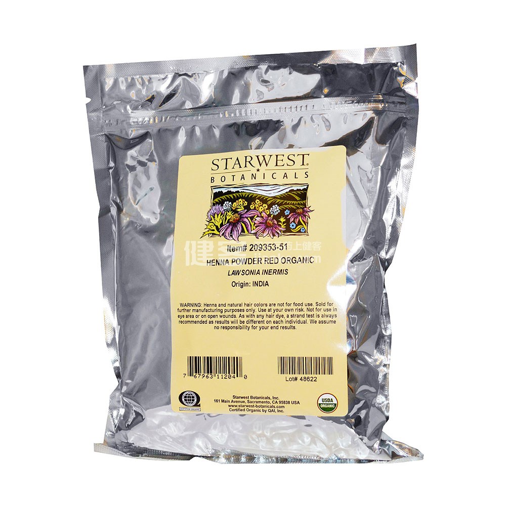 Starwest Botanicals 有机指甲花粉(1磅)(有机指甲花粉) _说明书_作用_效果_价格_方舟健客网上药店