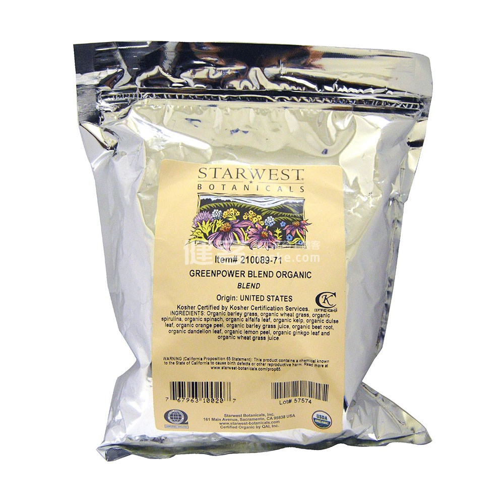 Starwest Botanicals 有机绿色能量混合配方(3磅)(有机绿色能量混合配方) _说明书_作用_效果_价格_方舟健客网上药店