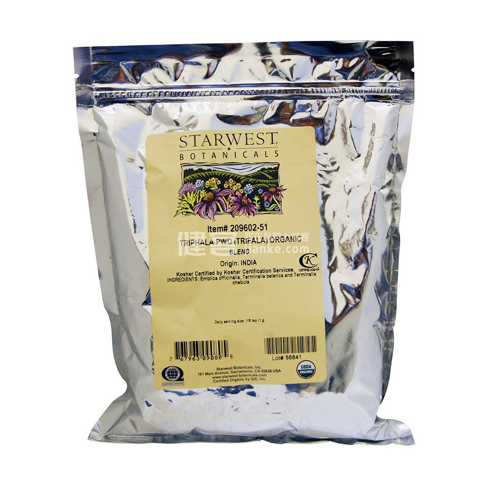 Starwest Botanicals Triphala PWD有机混合物(1磅)(Triphala PWD有机混合物) _说明书_作用_效果 ...