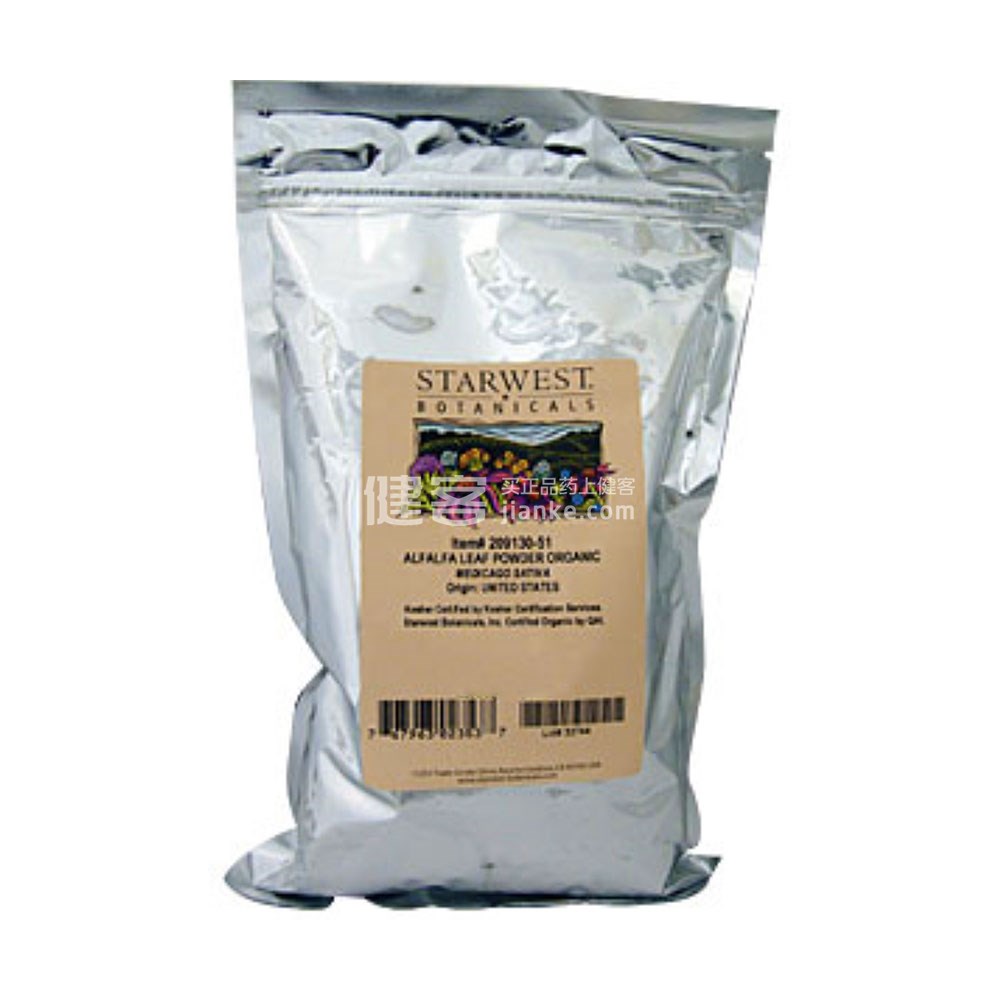 Starwest Botanicals 有机苜蓿叶粉(2磅)(有机苜蓿叶粉) _说明书_作用_效果_价格_方舟健客网上药店