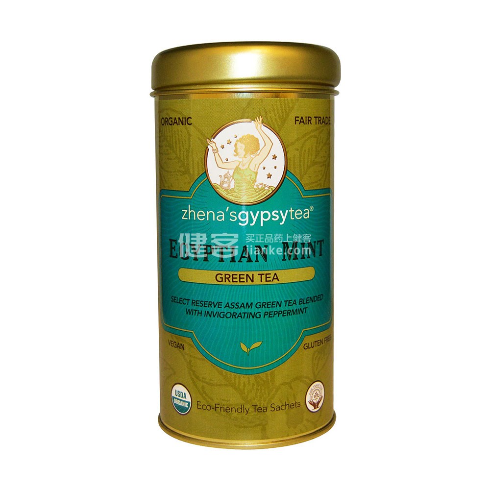 Zhena's Gypsy Tea 有机埃及薄荷绿茶包(150克)(有机埃及薄荷绿茶包) _说明书_作用_效果_价格_方舟健客网上药店