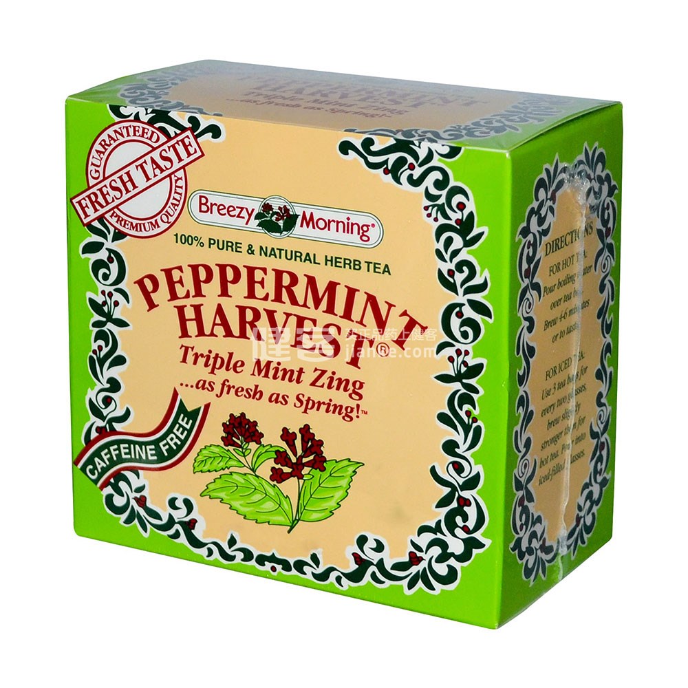 Breezy Morning Teas Peppermint Harvest(30包)(Peppermint Harvest) _说明书_作用 ...