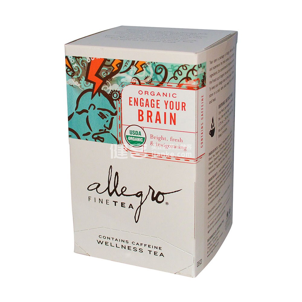 Allegro Fine Tea Organic Engage Your Brain(40包)(Organic Engage Your Brain Wellness Tea) _说明书_作用 ...